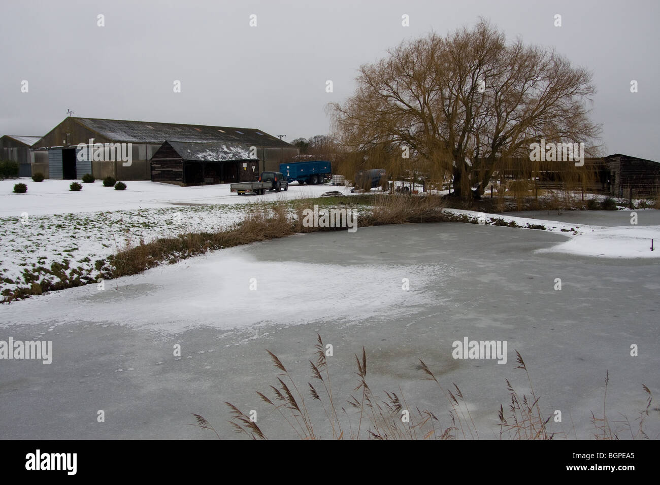 snow winter country scene countryside cold ice Stock Photo - Alamy