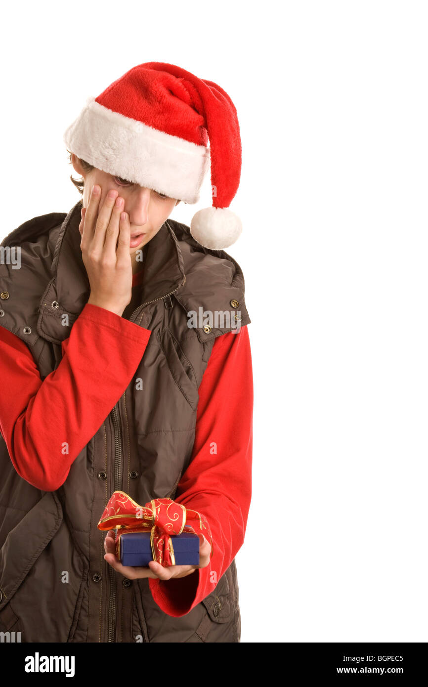 Boy unhappy christmas present hi-res stock photography and images - Alamy