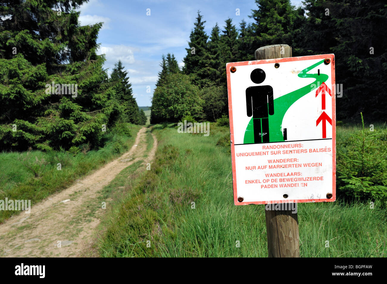 Warning signs walking path hi-res stock photography and images - Alamy