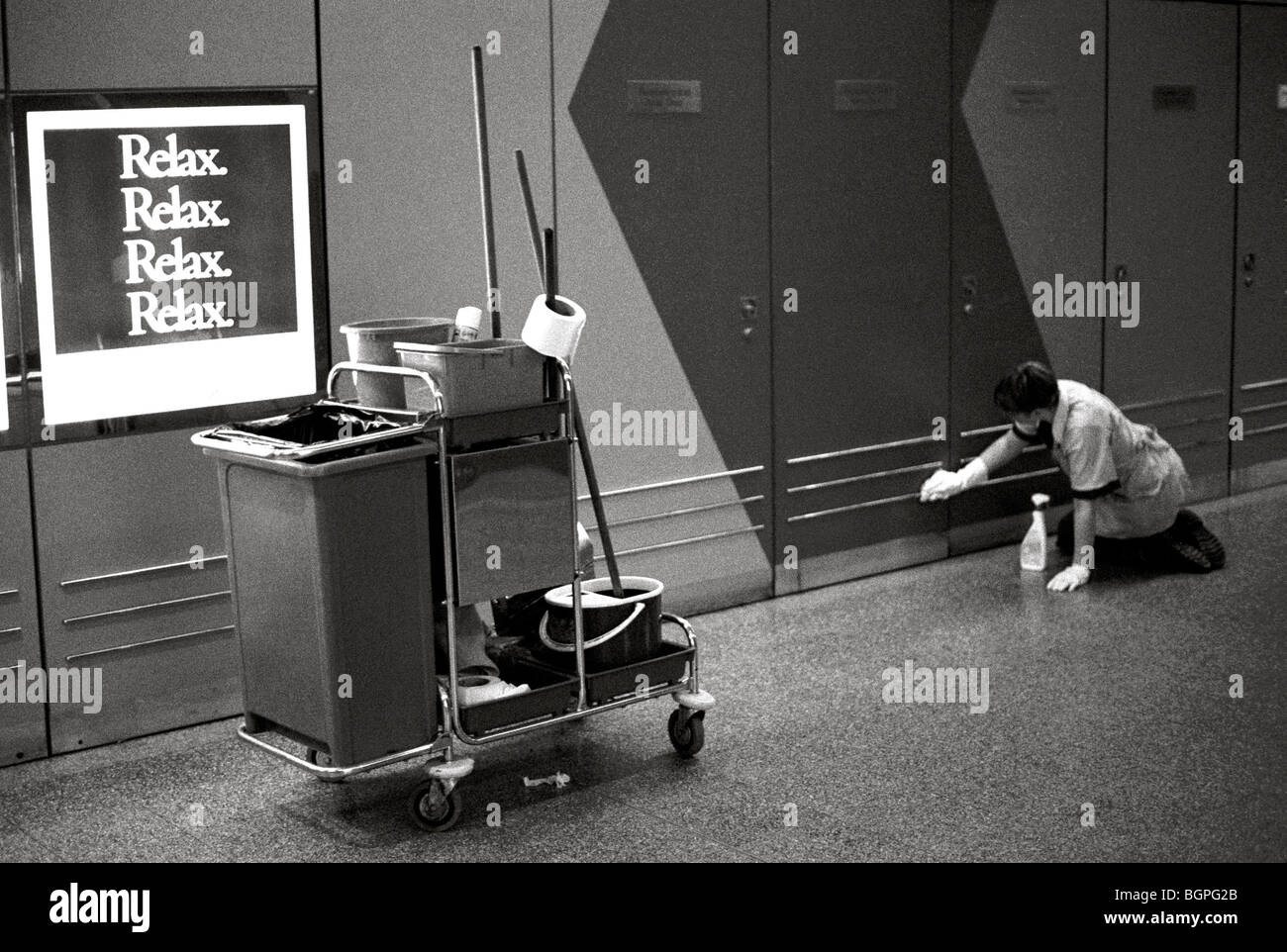 Cleaner at work Stock Photo - Alamy