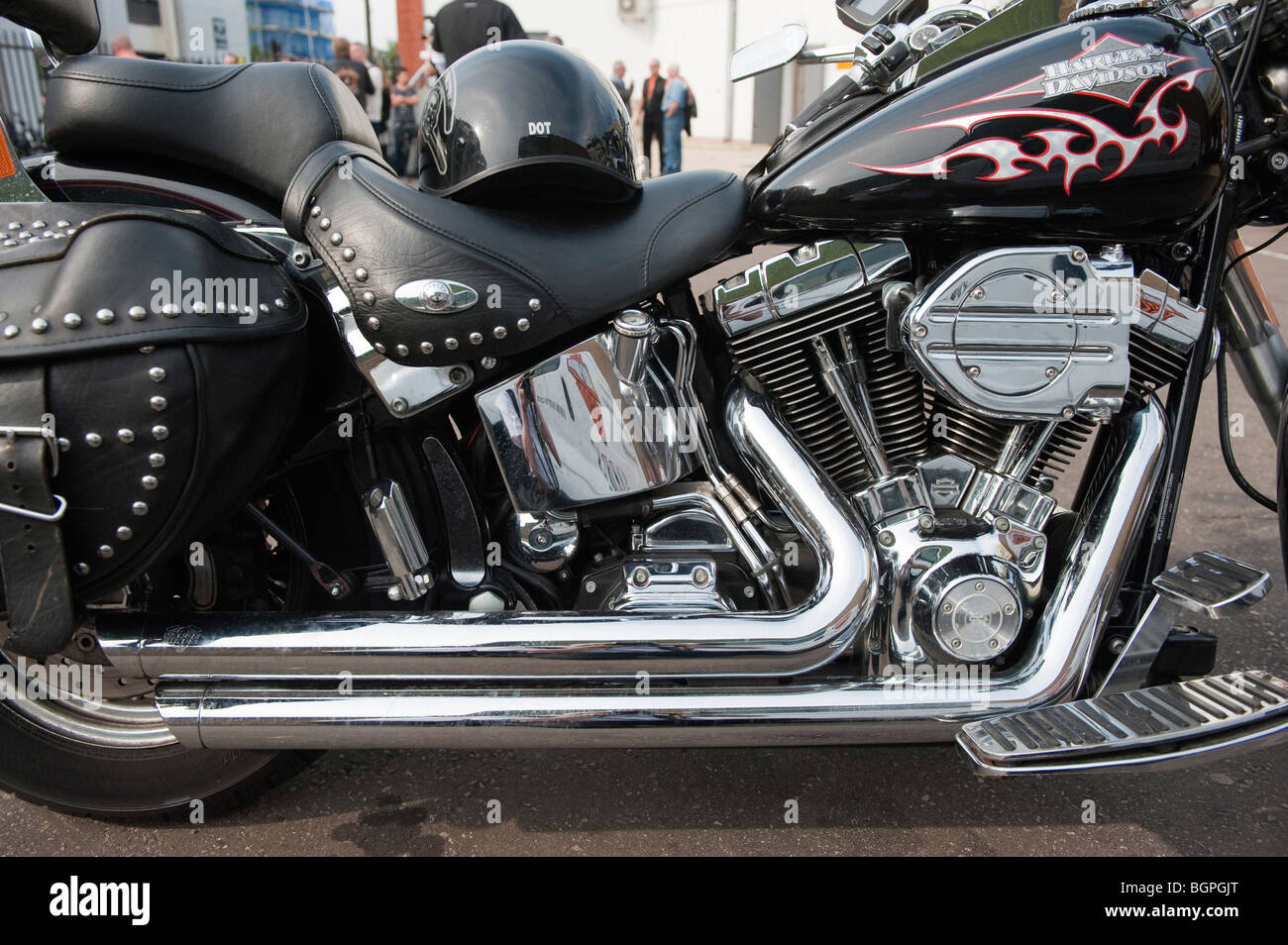 Harley Davidson motorcycle side Stock Photo - Alamy