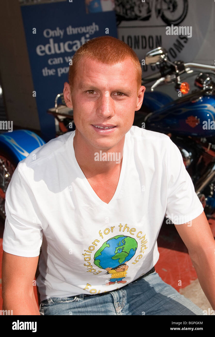 Steve Sidwell posing sitting on a Harley Davidson bike Stock Photo - Alamy