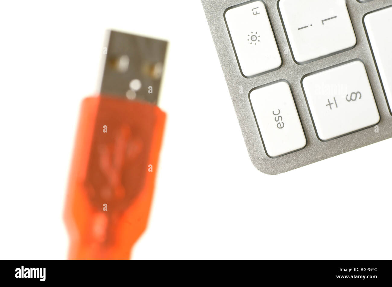 Computer keyboard and USB connection Stock Photo - Alamy