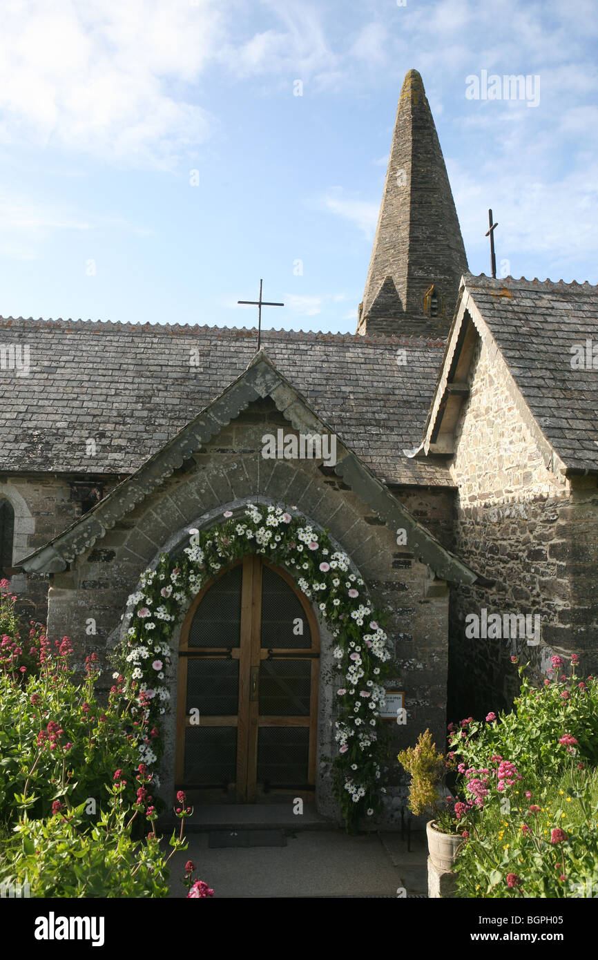 St Enodoc church Daymer Bay Rock Cornwall Stock Photo - Alamy