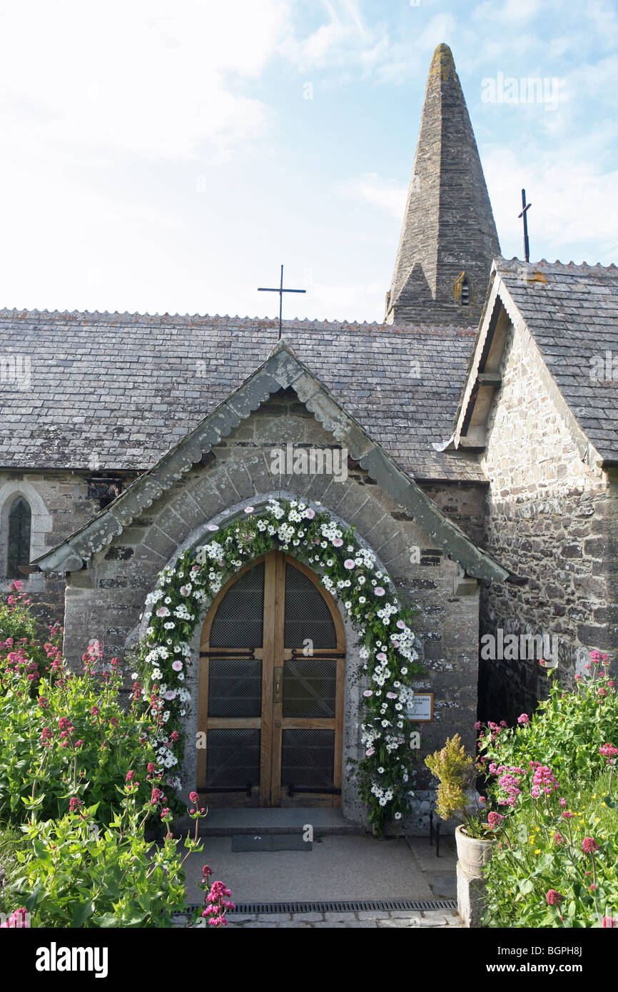 St Enodoc church Daymer Bay Rock Cornwall Stock Photo - Alamy