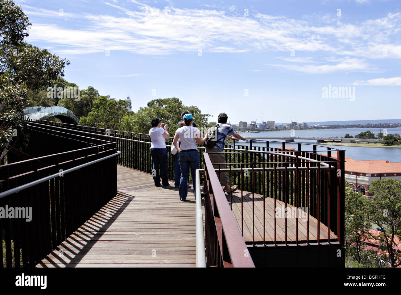Enjoying the view from the elevated walkway at Kings Park in Perth ...