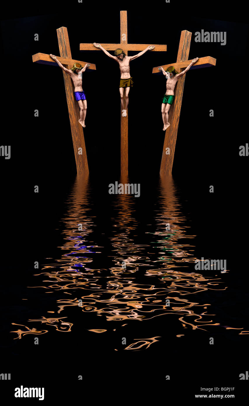 Jesus two thieves on cross hi-res stock photography and images - Alamy