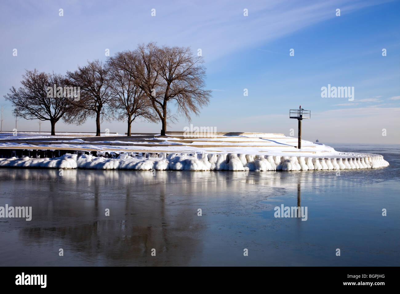 Port entry from Lake Michigan Stock Photo - Alamy