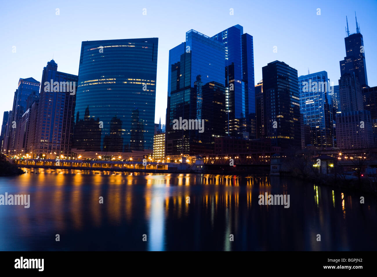 Blue Morning in Chicago Stock Photo - Alamy