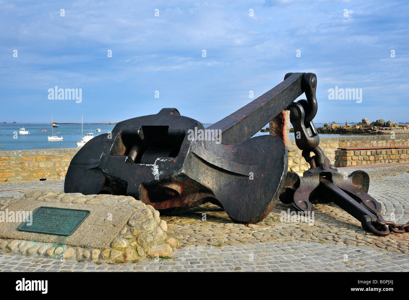 Anchor of the Amoco Cadiz oil tanker, wrecked in March 1978 at Portsall ...