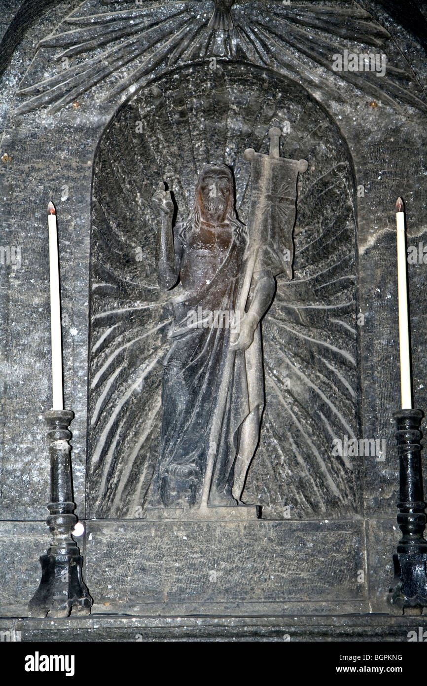 Salt sculpture deep underground in the St Kinga Chapel, Wieliczka Salt ...