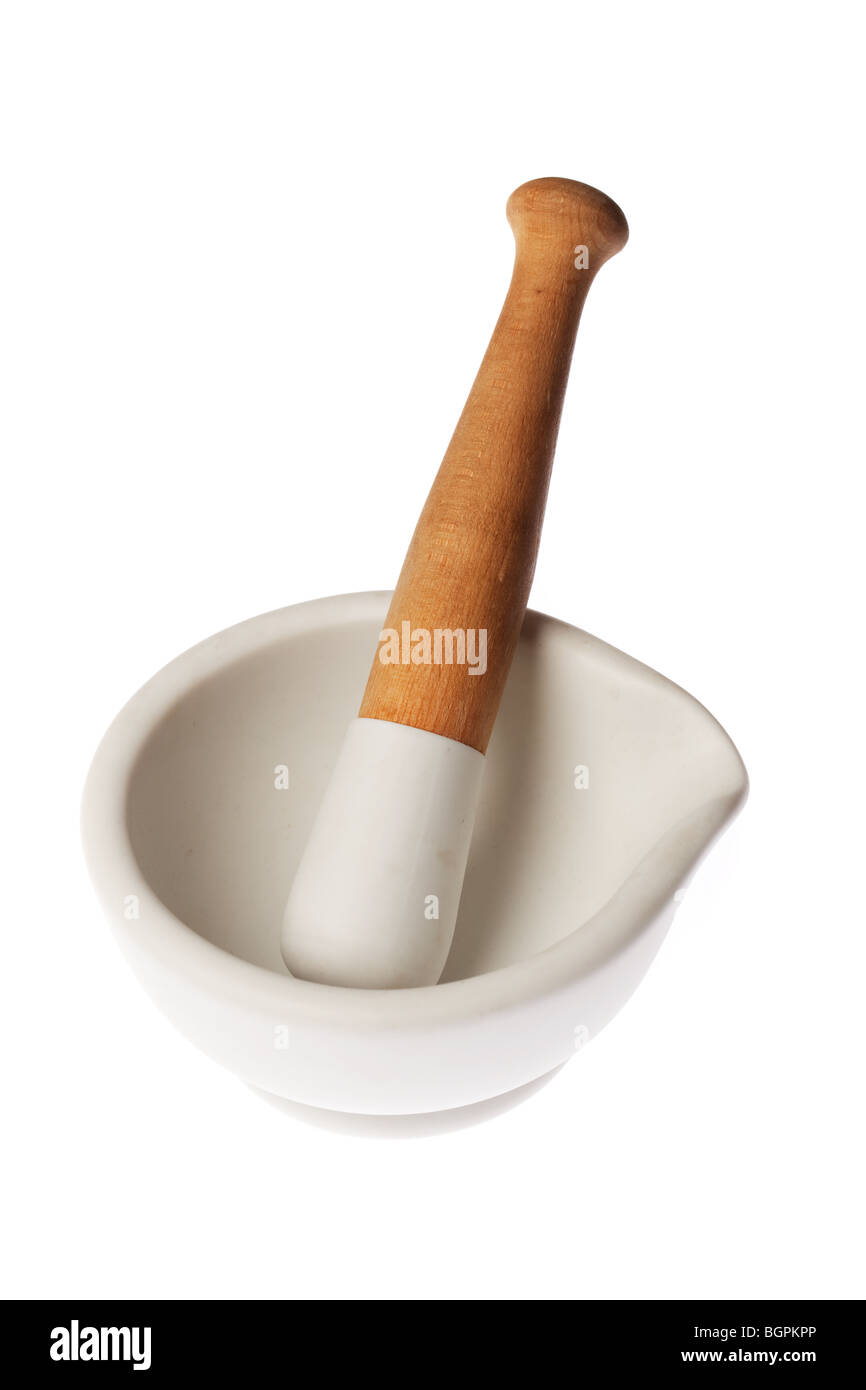 A porcelain pestle and mortar Stock Photo - Alamy