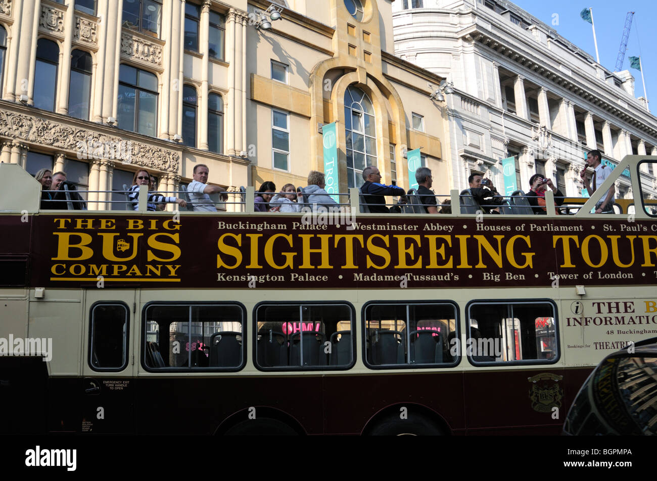Double-decker bus tour of London Stock Photo - Alamy