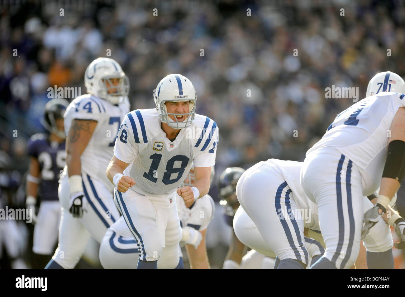 Peyton Manning #18 quarterback of the Indianapolis Colts Stock Photo ...
