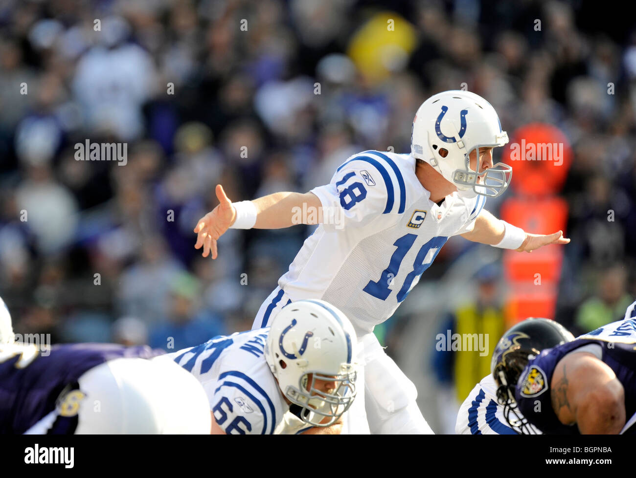 Peyton Manning #18 quarterback of the Indianapolis Colts Stock Photo ...