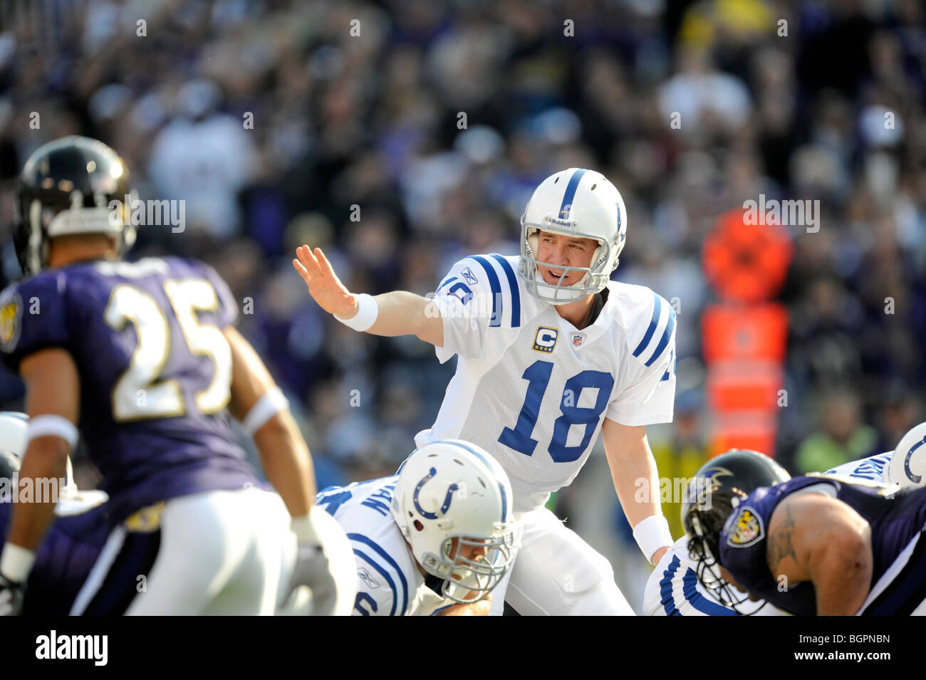 Peyton Manning #18 quarterback of the Indianapolis Colts Stock Photo ...