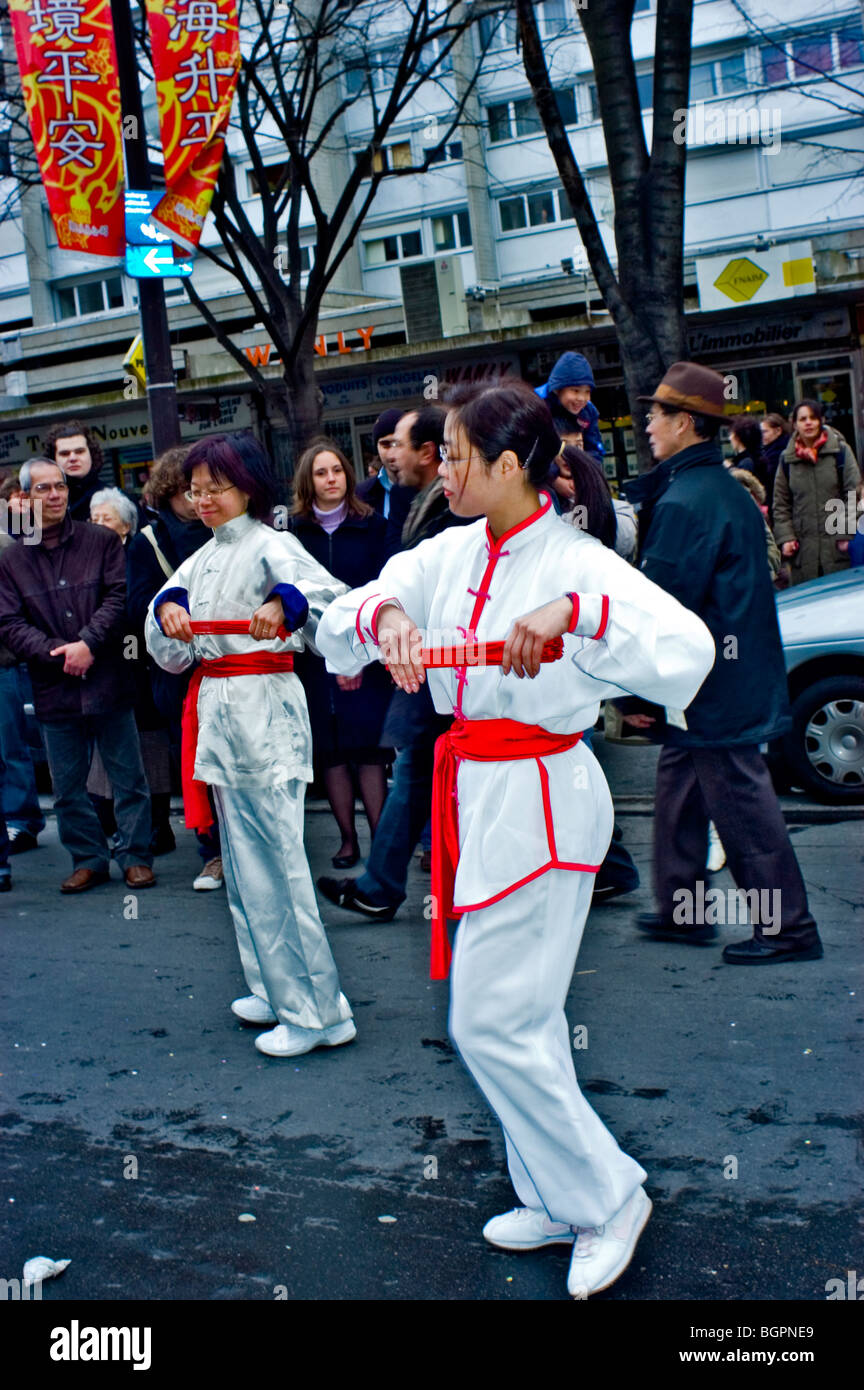 Paris, France, French-Chinese Women in Traditional Costumes Performing ...