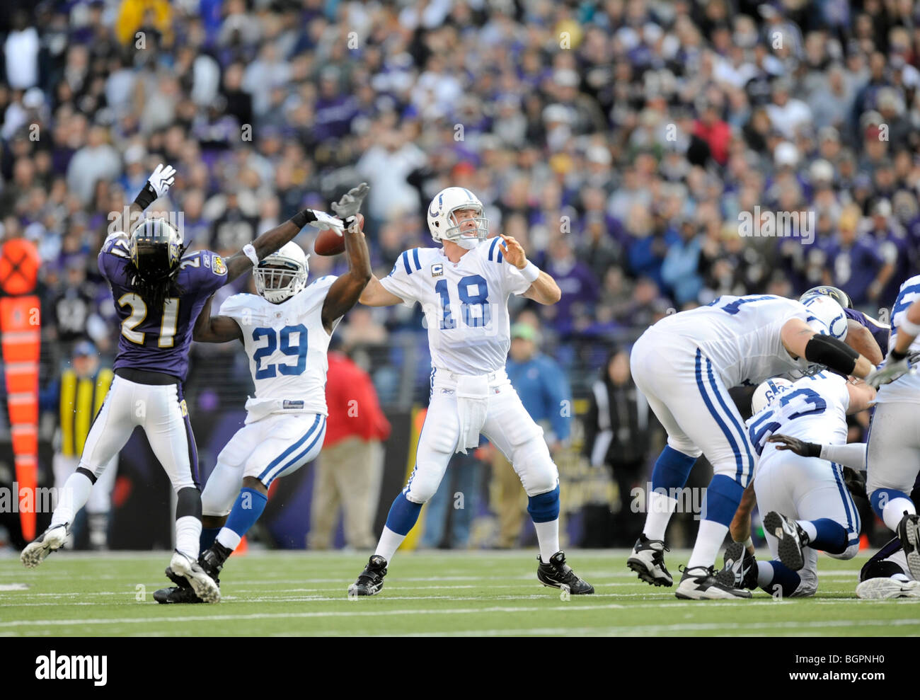 Peyton Manning #18 quarterback of the Indianapolis Colts Stock Photo ...