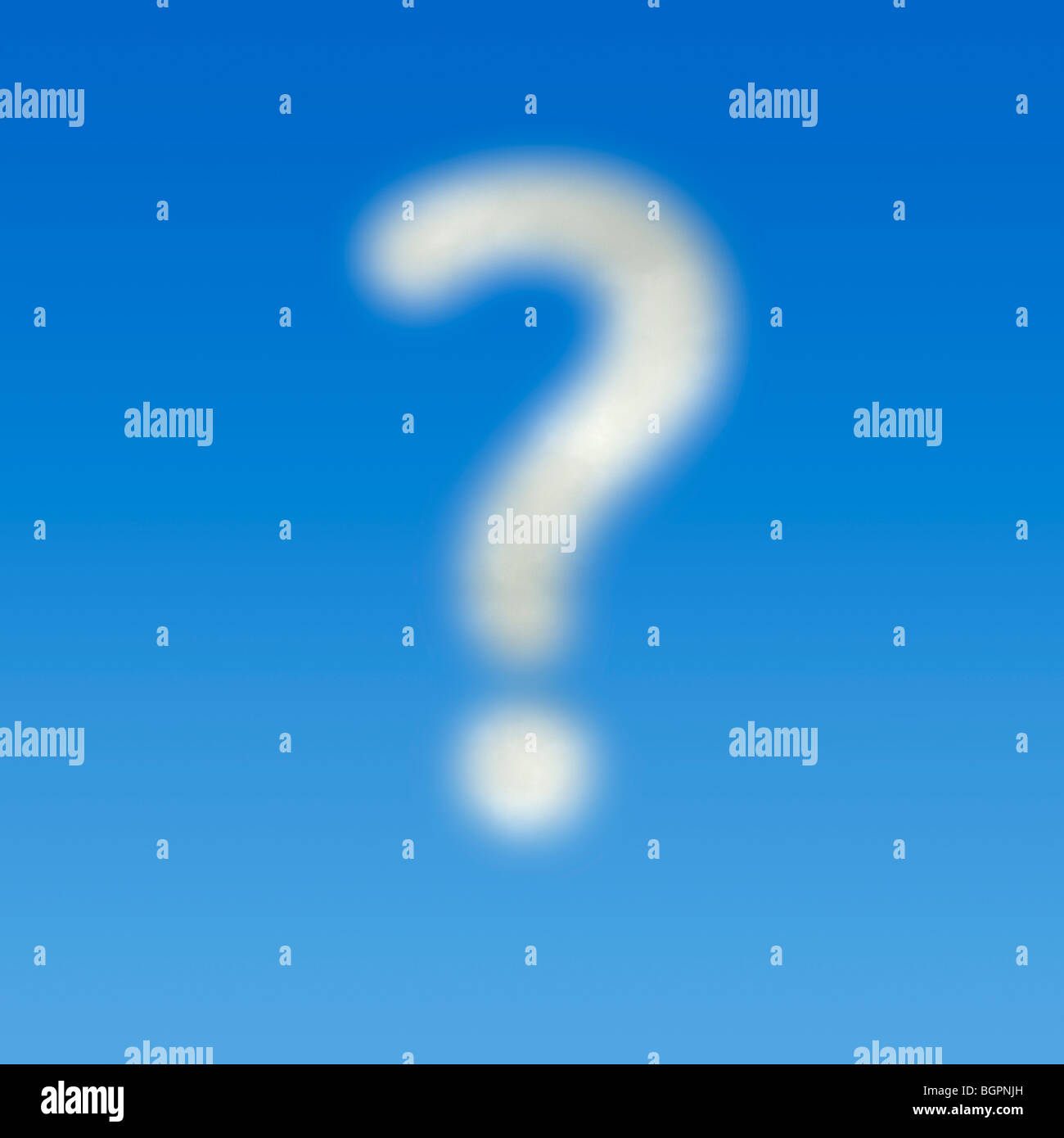 A question mark in a clear blue sky Stock Photo - Alamy