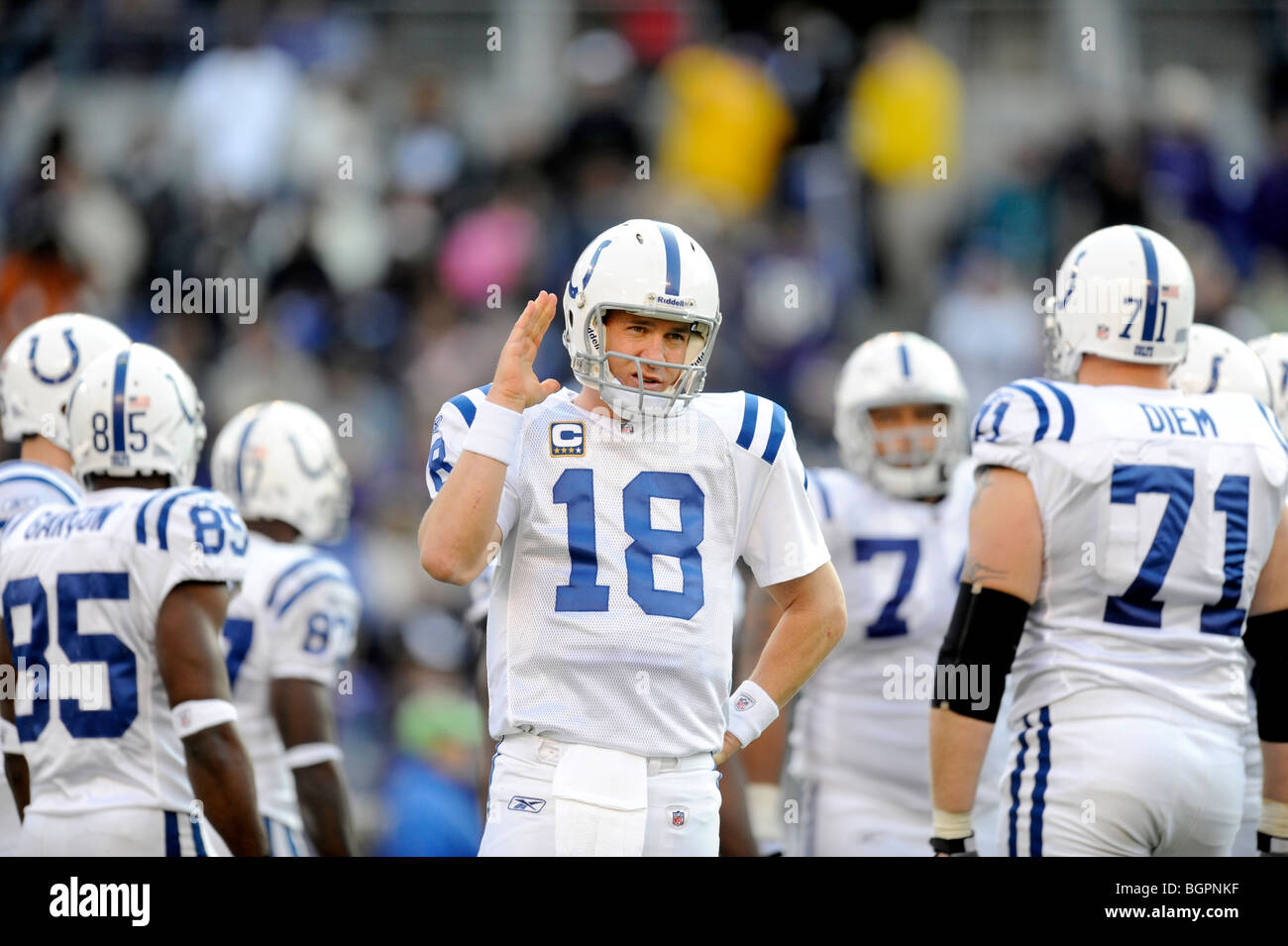 Peyton Manning #18 quarterback of the Indianapolis Colts Stock Photo ...