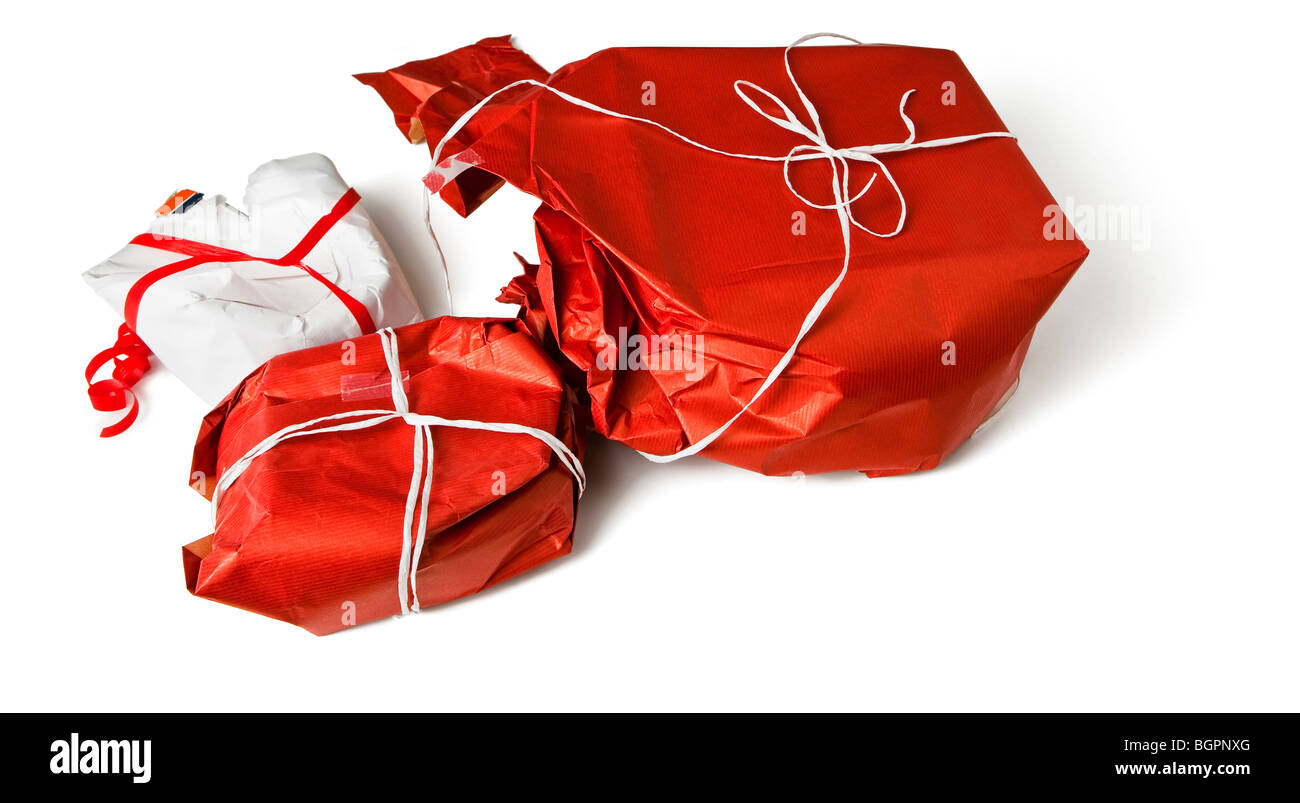 smashed gift parcel Stock Photo - Alamy