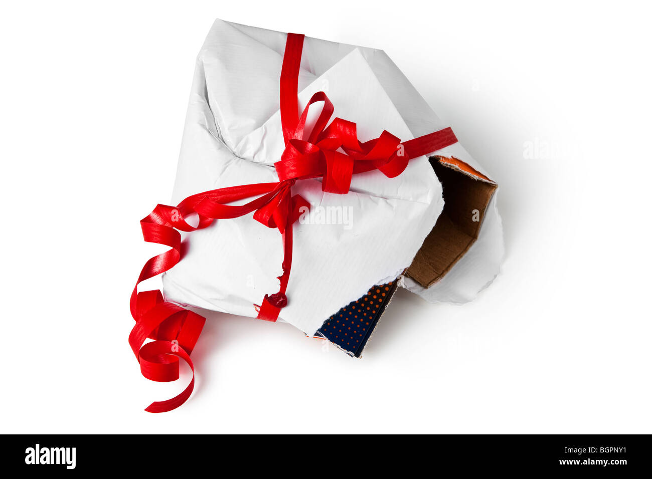 smashed gift parcel Stock Photo - Alamy
