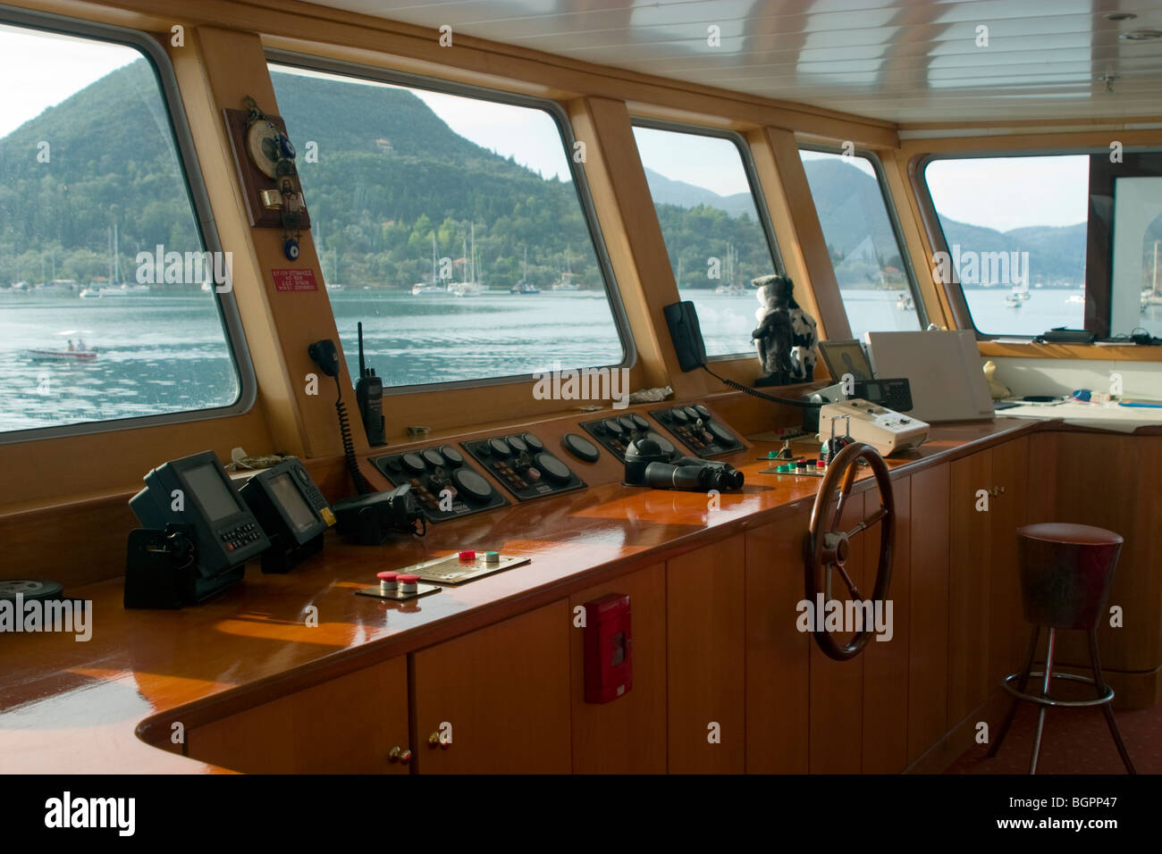 The Bridge of a Greek Holiday Ship Stock Photo - Alamy