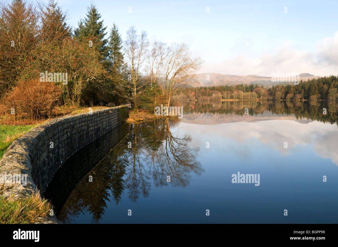 Reflections at Burrator Reservoir, Dartmoor, Devon UK Stock Photo - Alamy