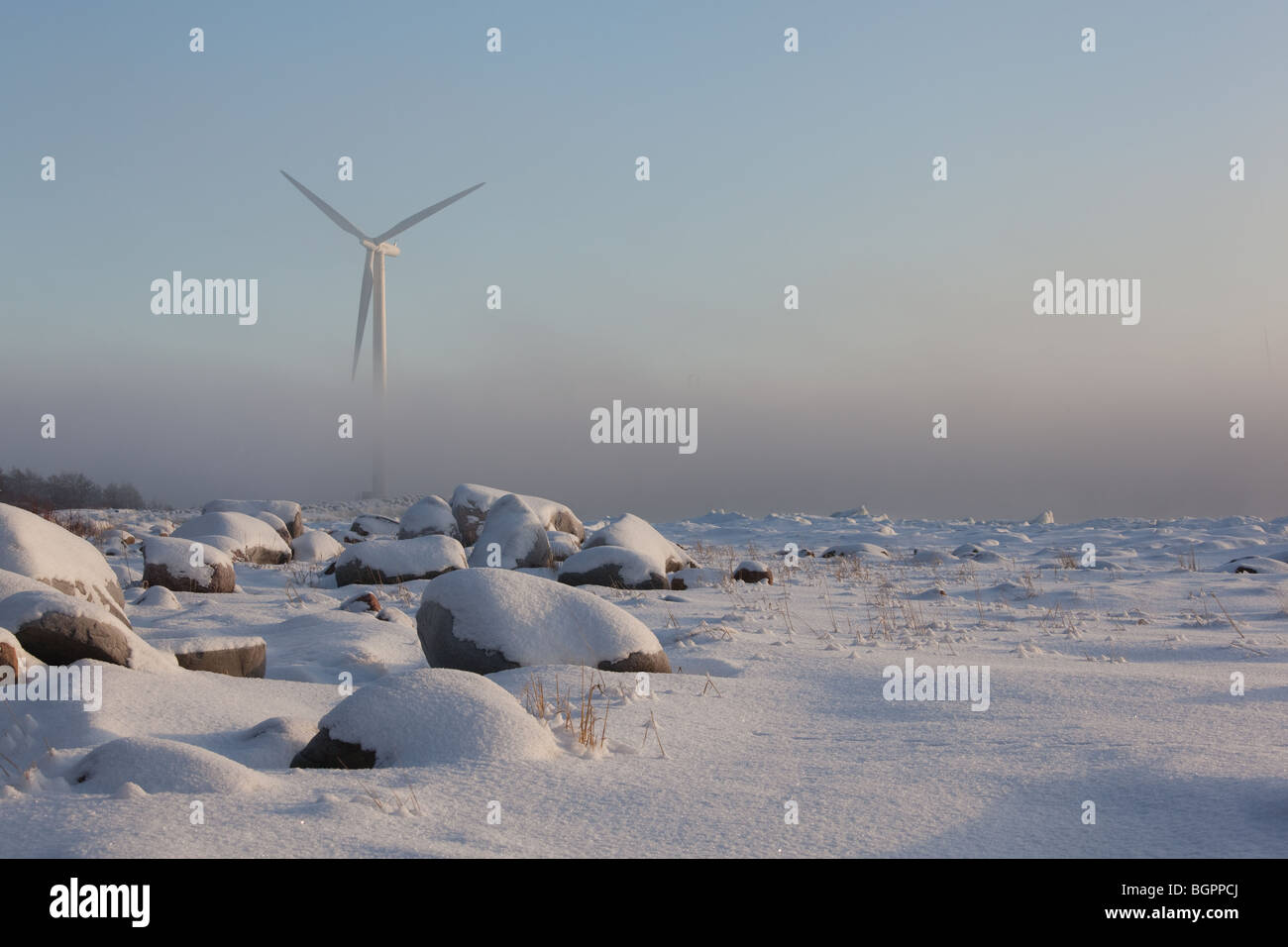 Windmill in winter Stock Photo - Alamy