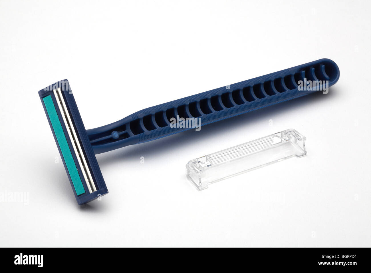 plastic disposable razor on white background Stock Photo - Alamy