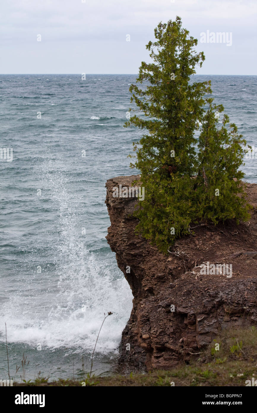 Lake Superior in the MI Michigan USA US region natural fragmented land ...