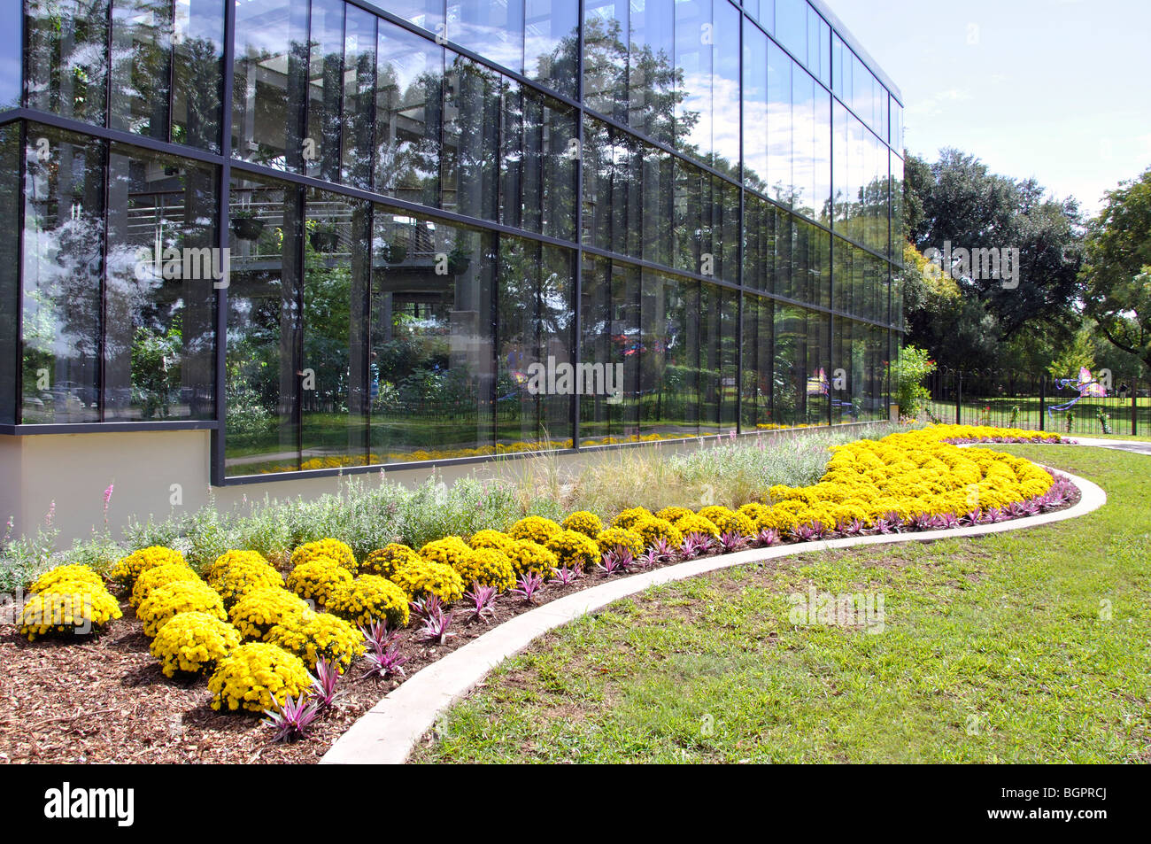 Texas state fair dallas glass building garden lawn texas hi-res stock ...