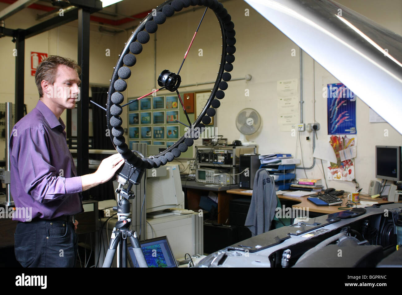 Sound camera at Jaguar Land Rover's NVH test facility at Gaydon Stock ...