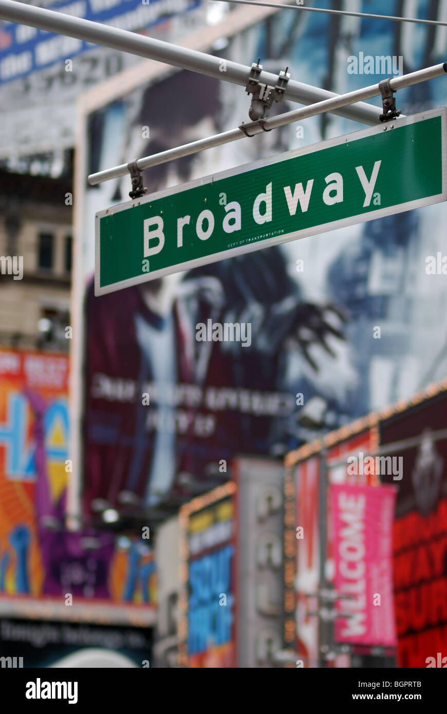 The street sign for Broadway in Times Square Stock Photo - Alamy