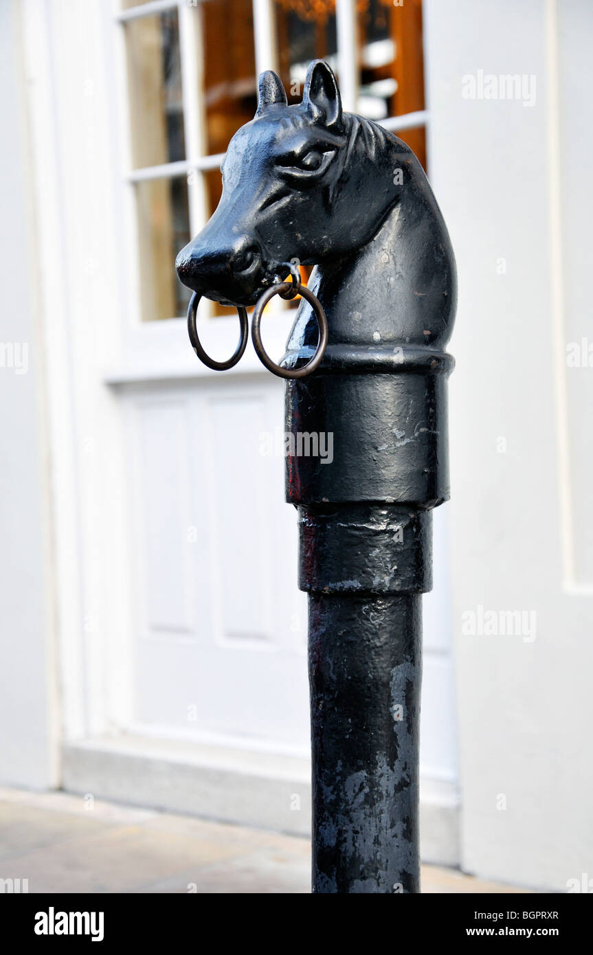 Hitching post with horse head. New Orleans, USA Stock Photo - Alamy