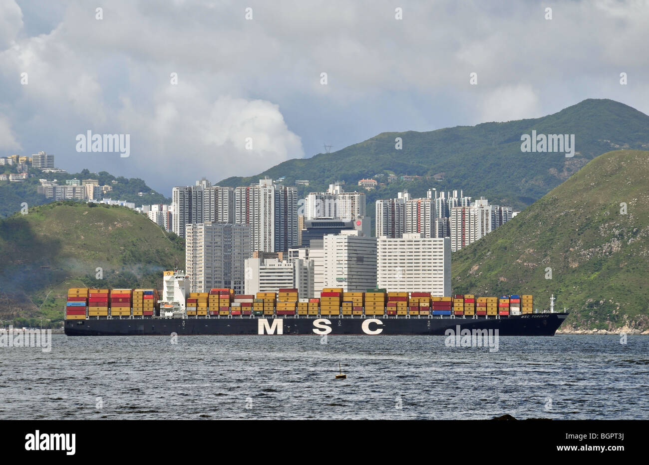 MSC container ship, Toronto, moving east in the East Lamma Channel ...