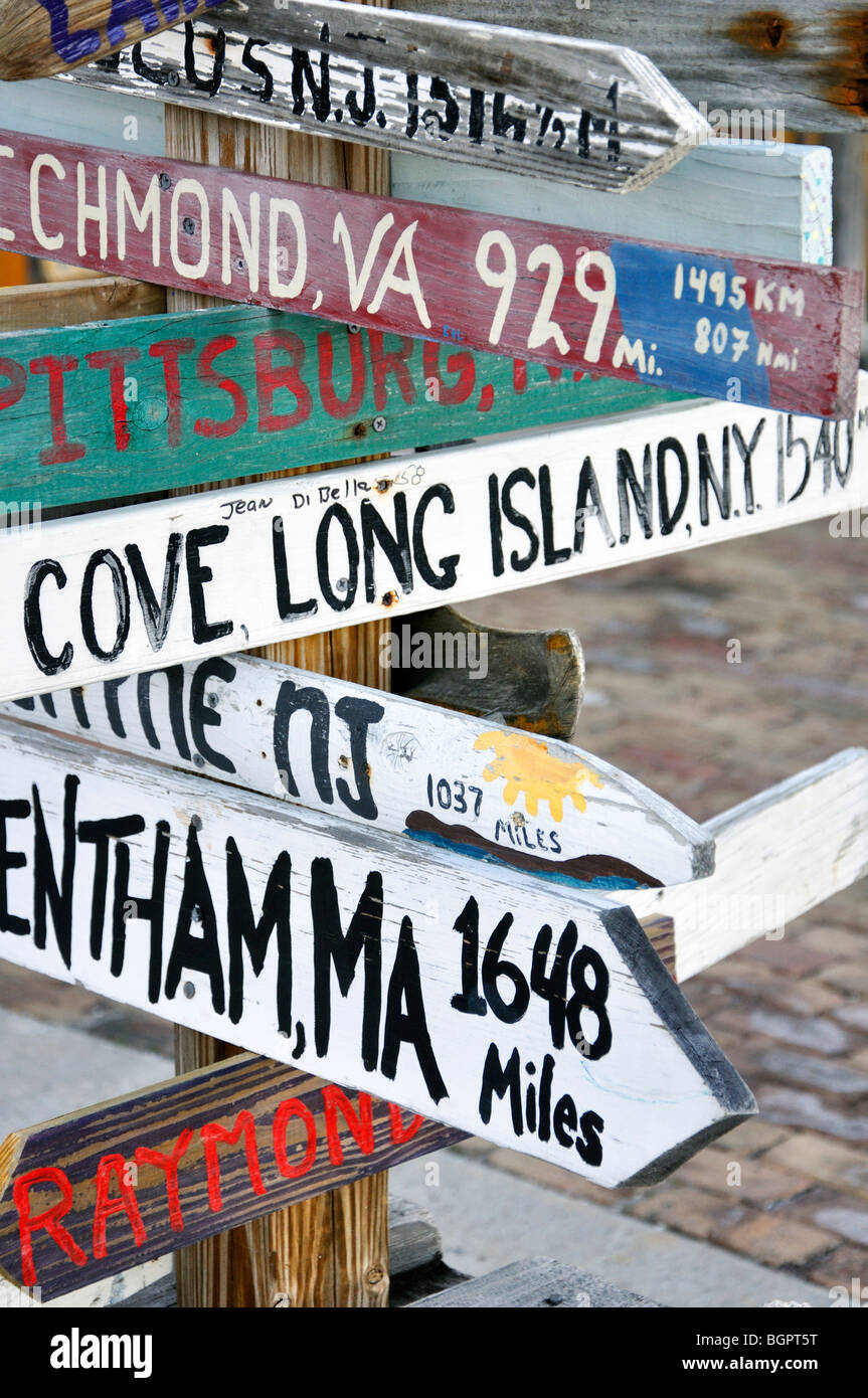 Directions sign, Key West, Florida, USA Stock Photo - Alamy
