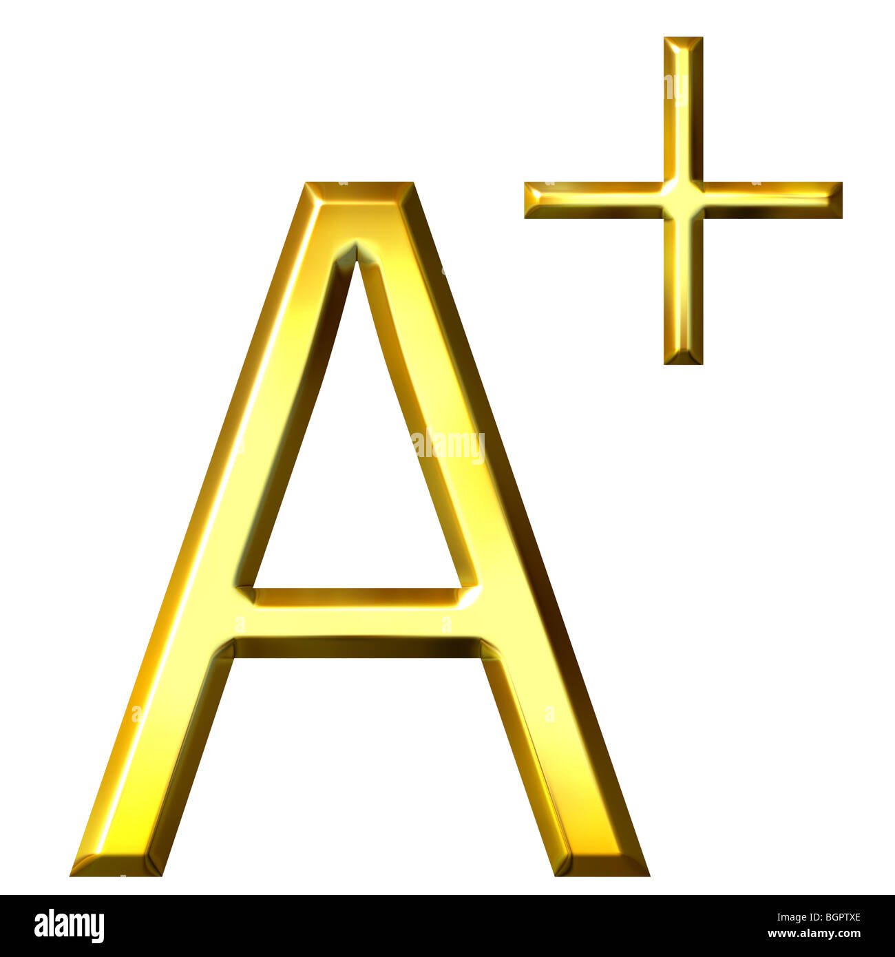 Plus examination result grade Cut Out Stock Images & Pictures - Alamy