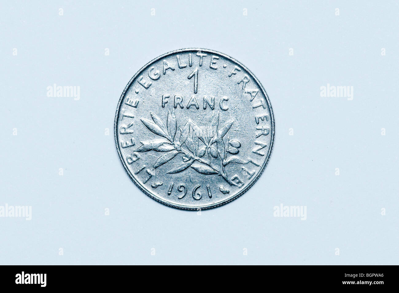 1 french franc coin Stock Photo - Alamy
