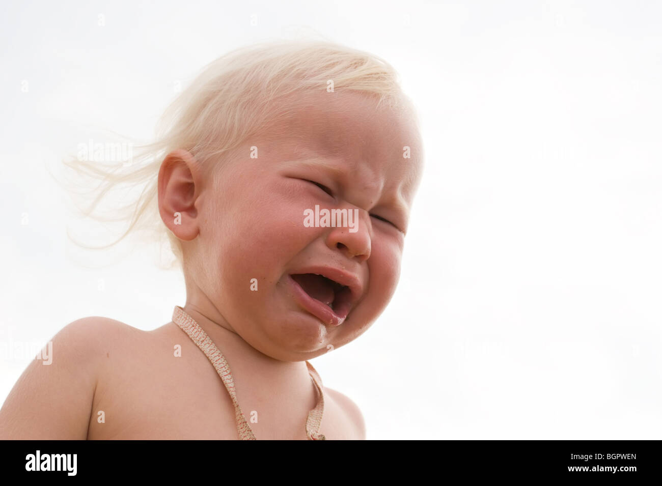 crying baby portrait on white background Stock Photo - Alamy