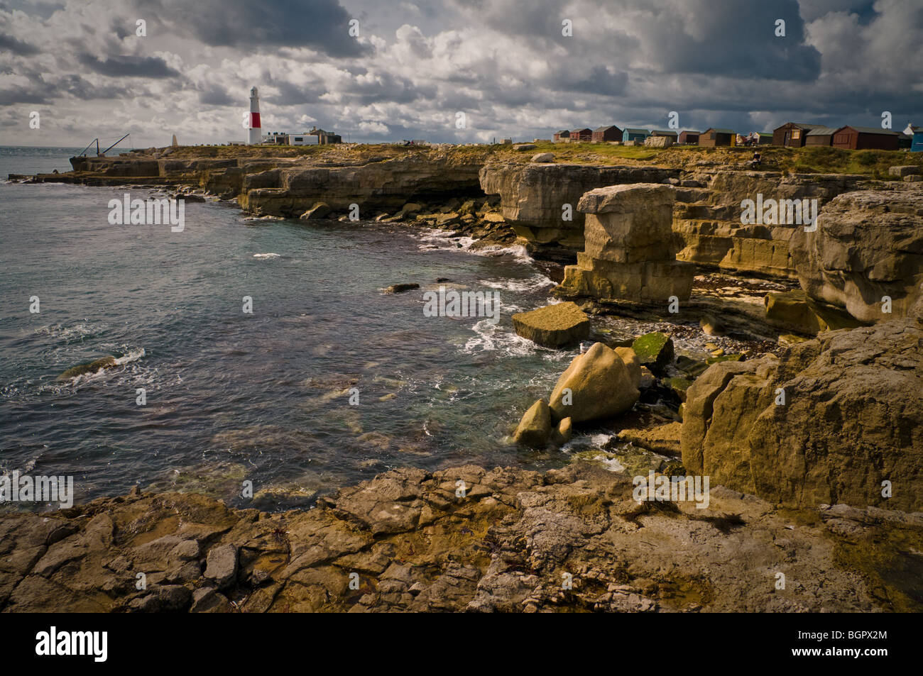 Portland bill beach huts hi-res stock photography and images - Alamy