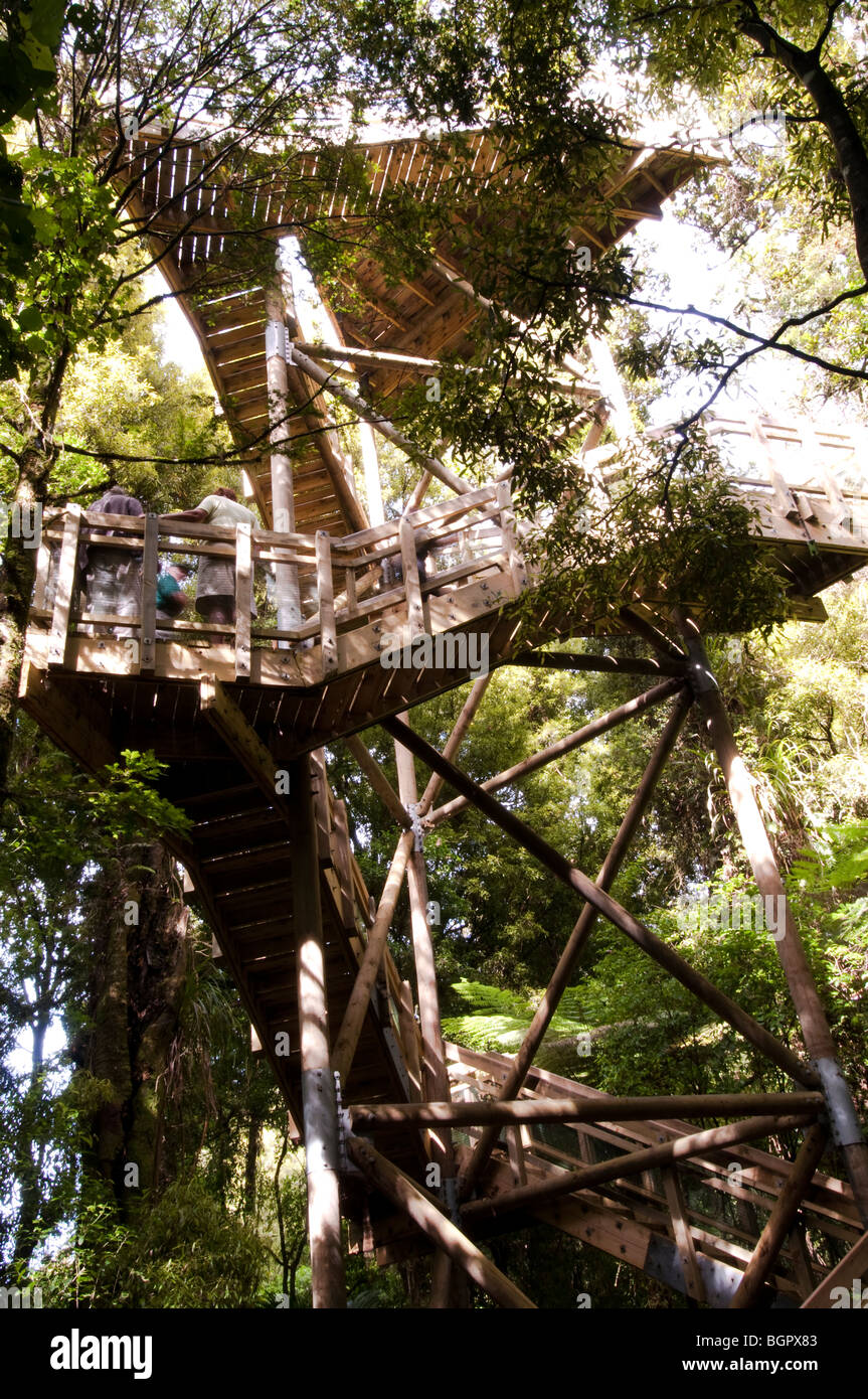 Viewing tower, with 3 people walking up, which allows you to sit amid ...