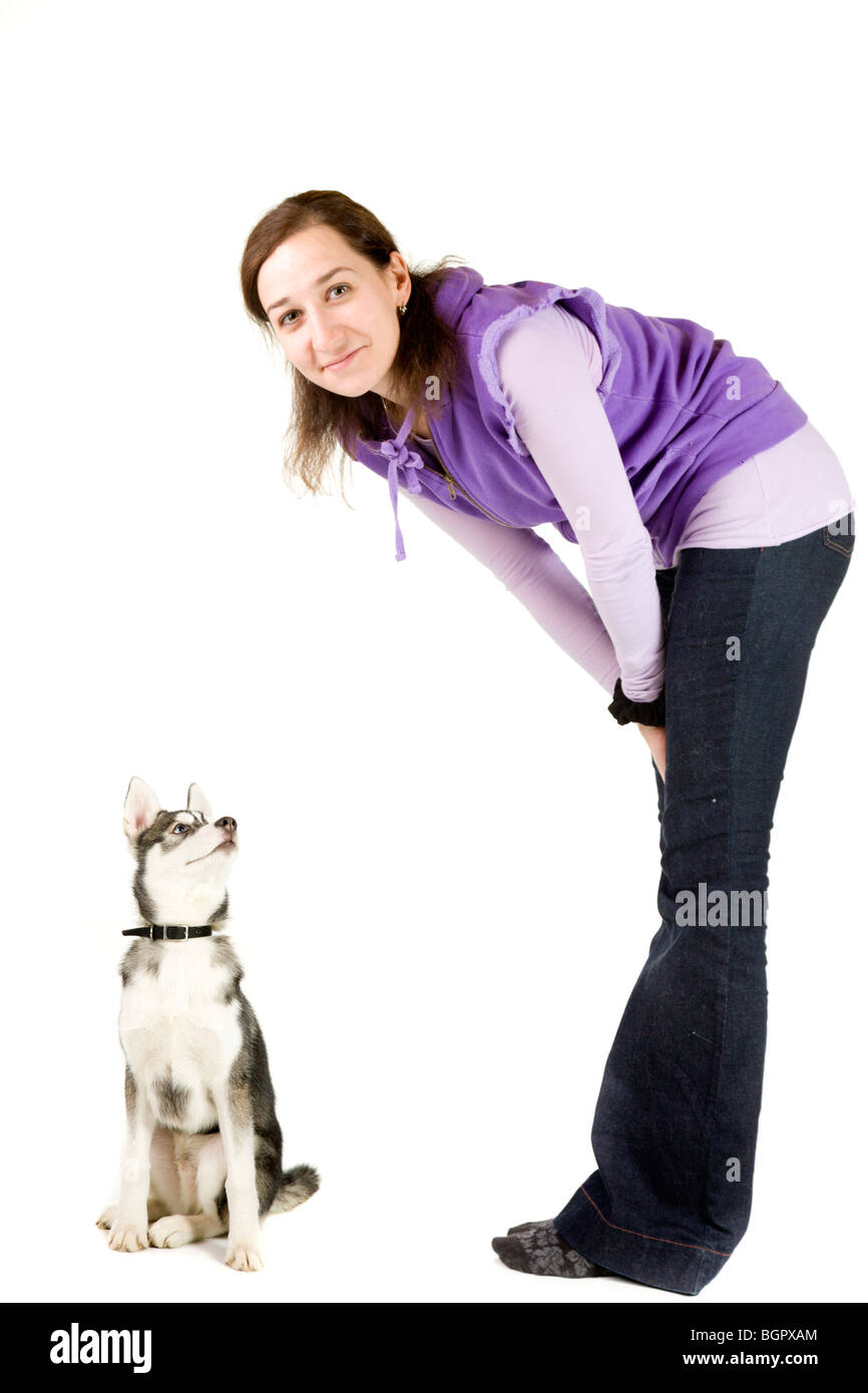 Girl dog trainer Cut Out Stock Images & Pictures - Alamy