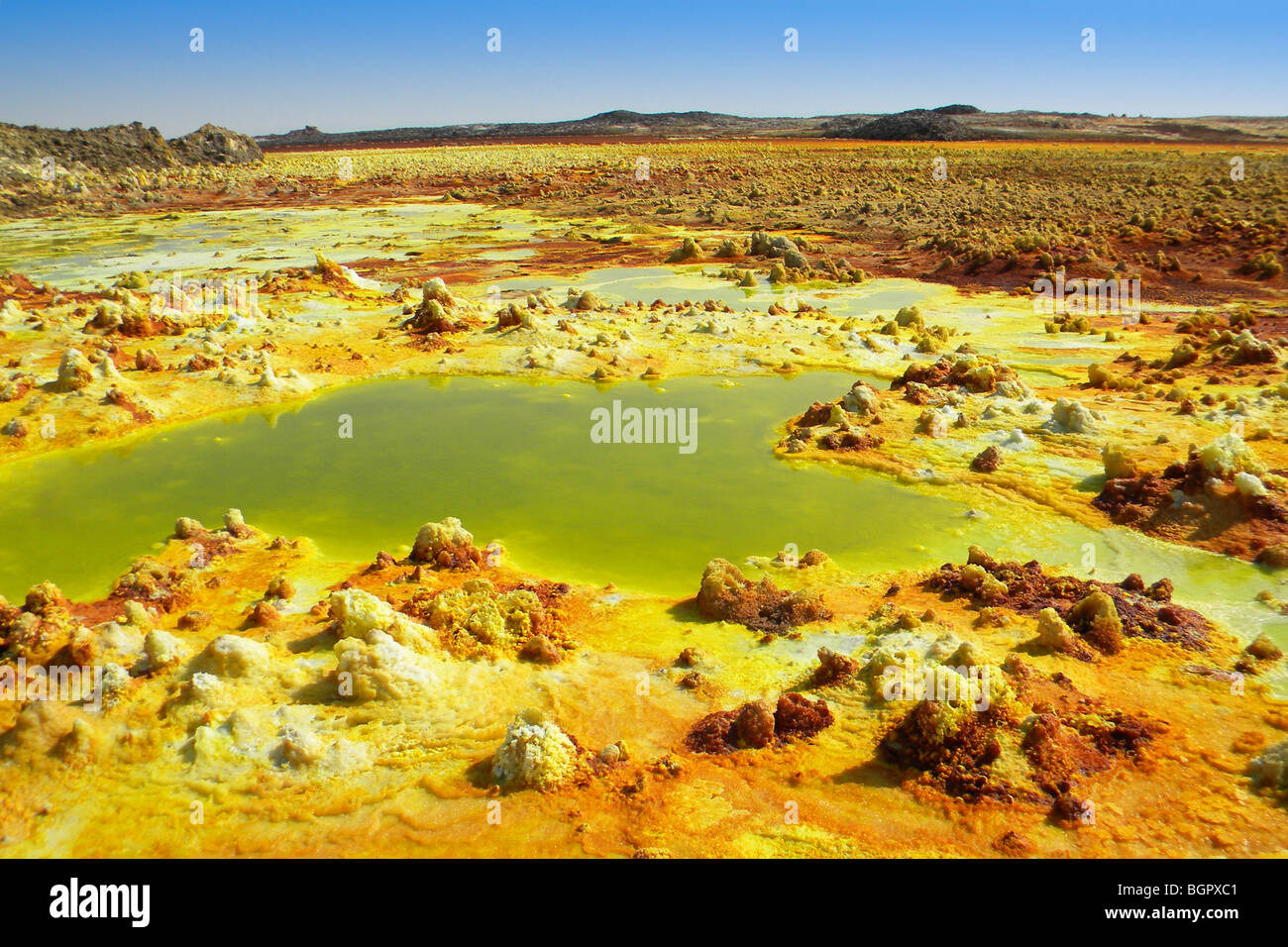 Sulfuric acid pond Dallol is a volcanic, danakil depression, ethiopia ...