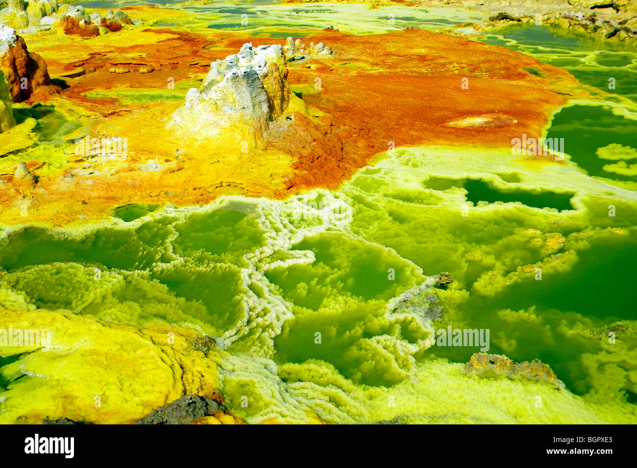 Sulfuric acid pond Dallol is a volcanic, danakil depression, ethiopia ...