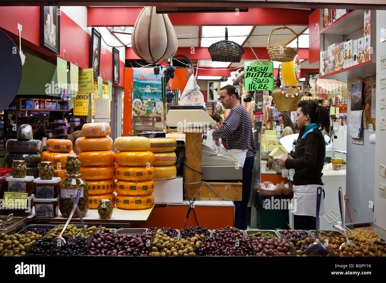 Cheese shop at the St. Lawrence Market, Toronto, Canada Stock Photo - Alamy