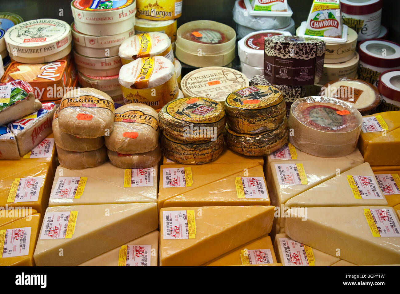 Cheese on display, St. Lawrence Market, Toronto, Canada Stock Photo - Alamy