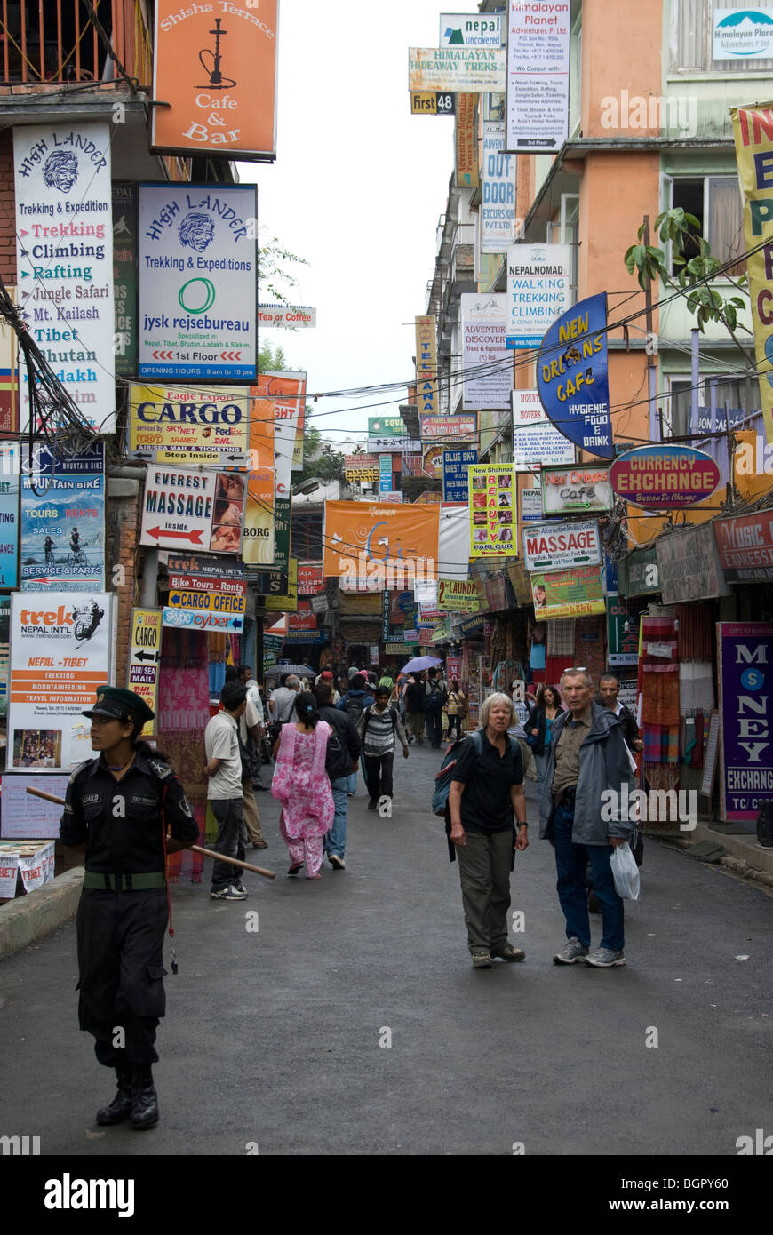 Tourist in Thamel, tourist and trecking area of Kathmandu, Nepal Stock ...