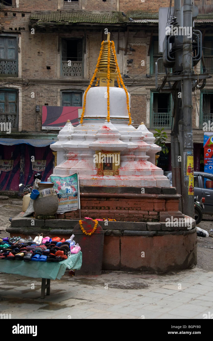 Stupa beside street in central Kathmandu Nepal Stock Photo - Alamy