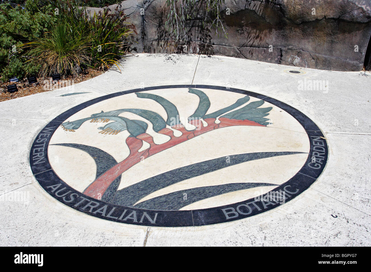 Artwork on footpath at Western Australian Botanic Garden, Kings Park ...